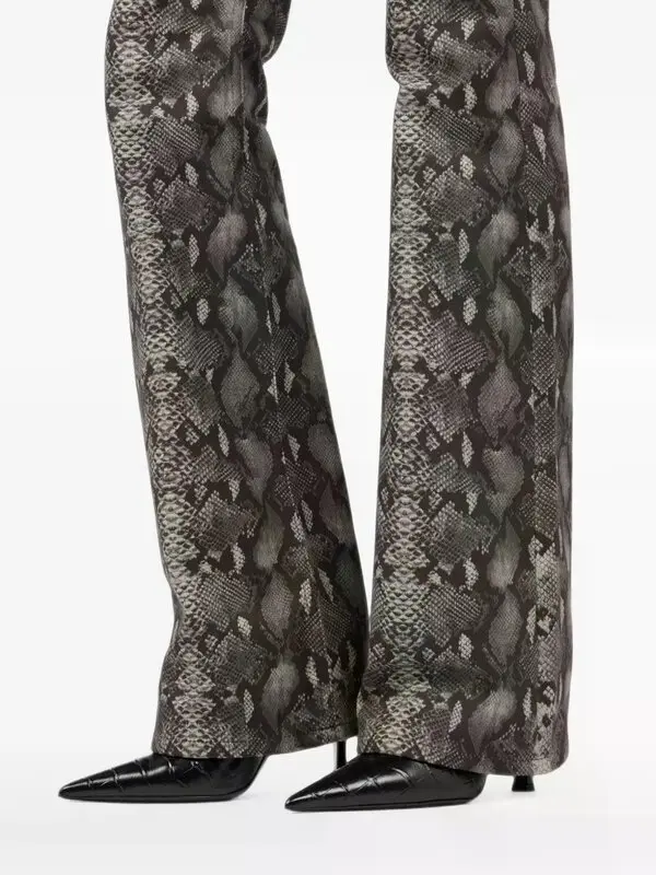 Roberto Cavalli Python-print Flared Jeans