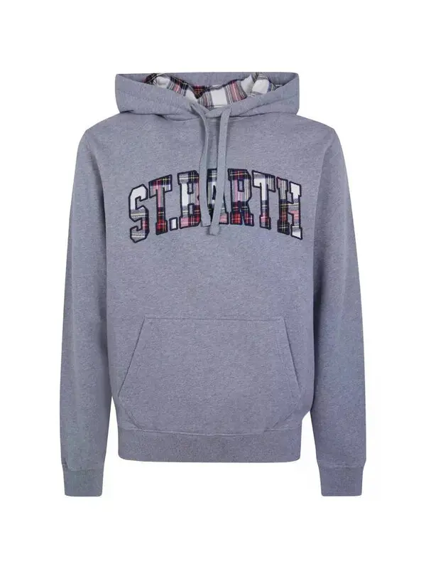 MC2 SAINT BARTH Tribeca Tartan-patch Logo-embroidered Hoodie