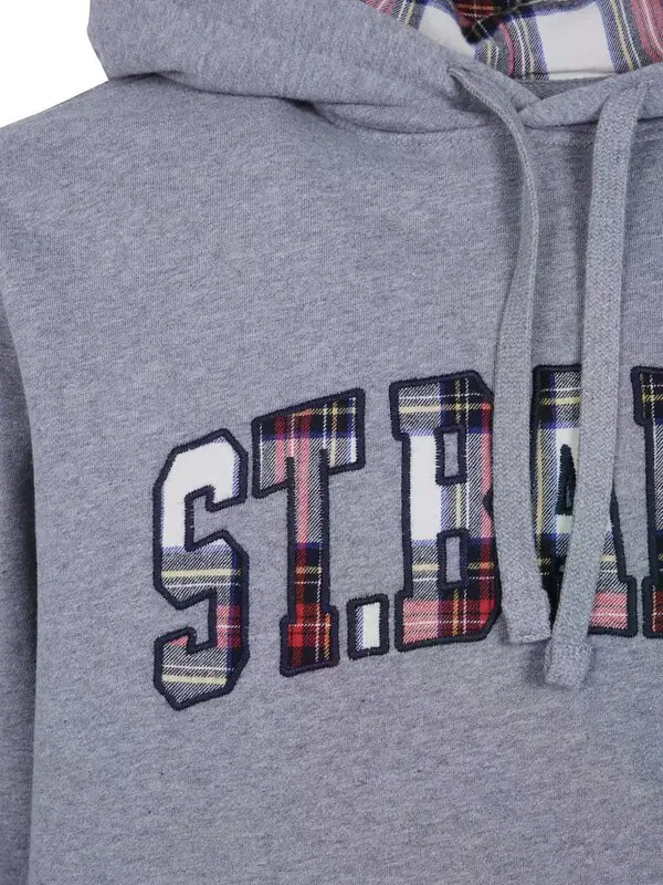 MC2 SAINT BARTH Tribeca Tartan-patch Logo-embroidered Hoodie
