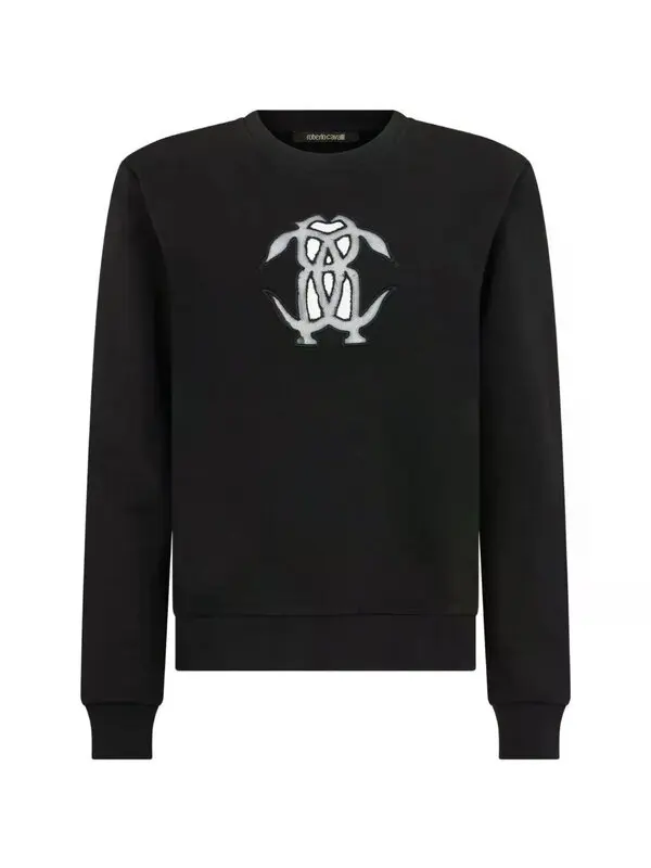 Roberto Cavalli Cut-out Embroidered-logo Sweater