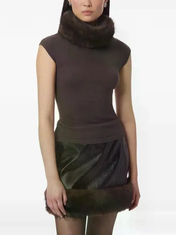 Apparis Vail Faux-fur Trim Sleeveless Top