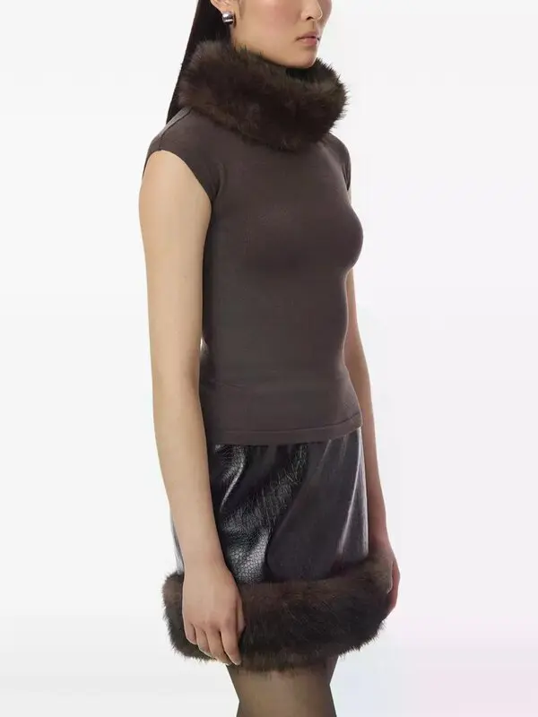 Apparis Vail Faux-fur Trim Sleeveless Top