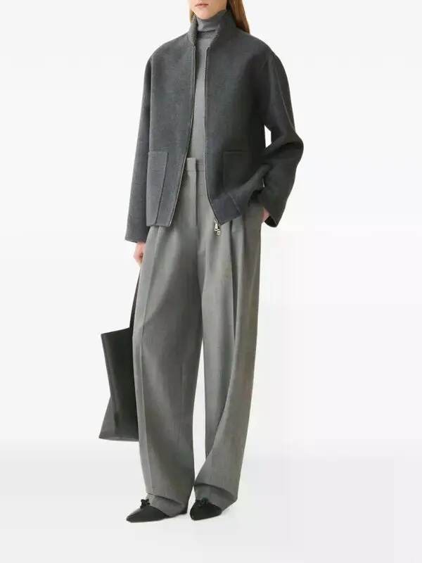 Fabiana Filippi Ribbed-knit Trim Coat