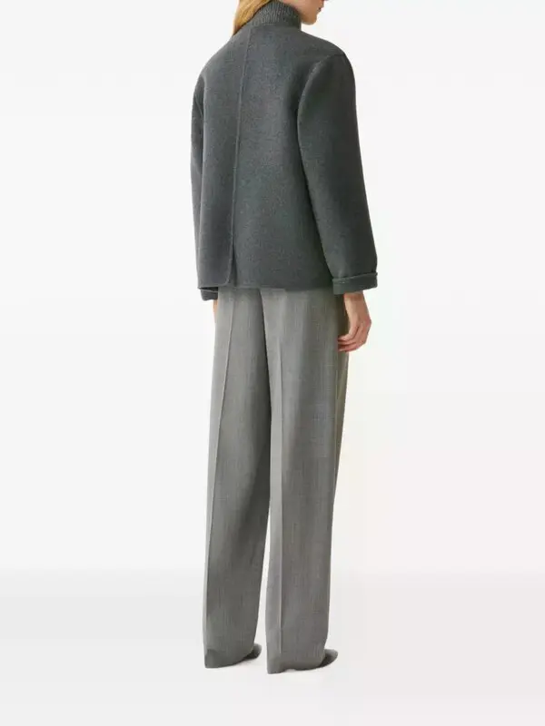 Fabiana Filippi Ribbed-knit Trim Coat