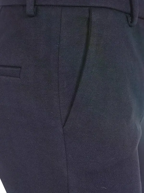 VIA MASINI 80 Herringbone-pattern Pressed-crease Trousers