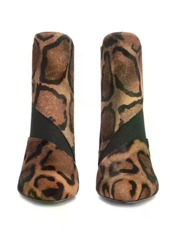 SERGIO ROSSI Tensile Leopard-print Ankle Boots - Brown