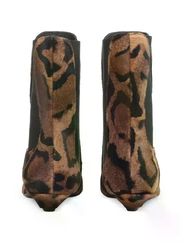 SERGIO ROSSI Tensile Leopard-print Ankle Boots - Brown