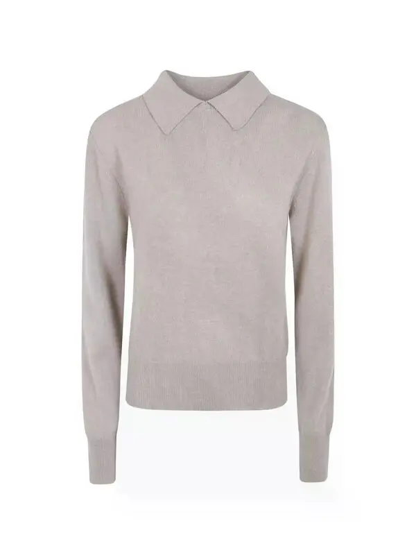 Laboratorio Capri Spread-collar Knitted Fine-knit Sweater