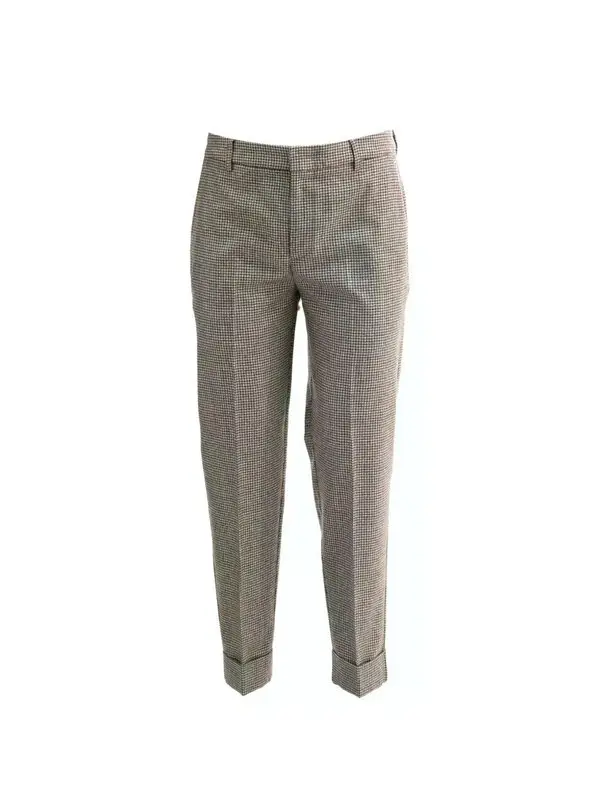 CRUNA Houndstooth Turn-up Trousers