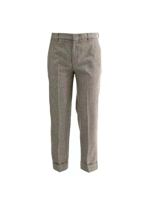 CRUNA Houndstooth Turn-up Trousers