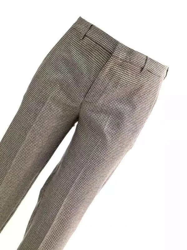CRUNA Houndstooth Turn-up Trousers