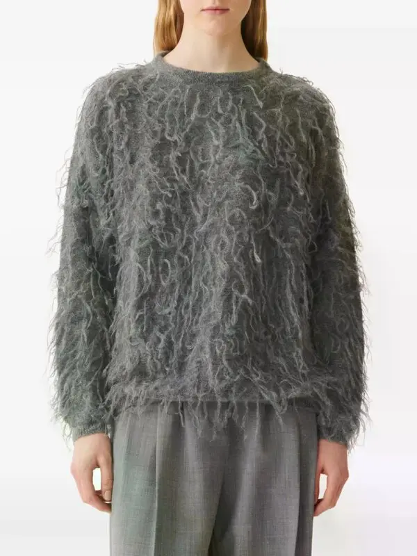 Fabiana Filippi Feather-trim Loop-knit Sweater