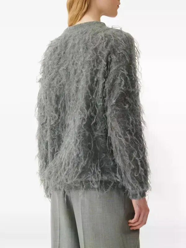 Fabiana Filippi Feather-trim Loop-knit Sweater