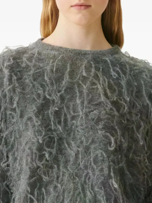 Fabiana Filippi Feather-trim Loop-knit Sweater