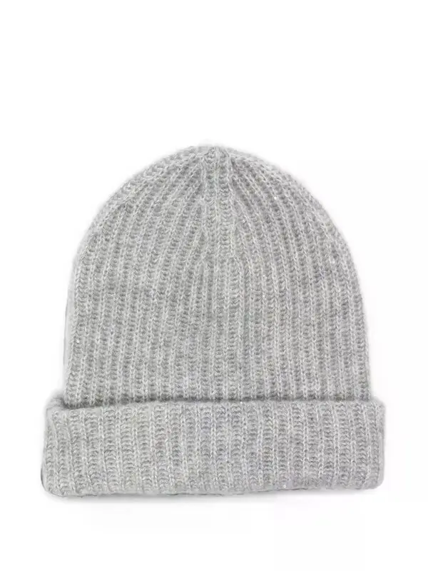 ROBERTO COLLINA Ribbed-knit Sequin-embellished Beanie Hat
