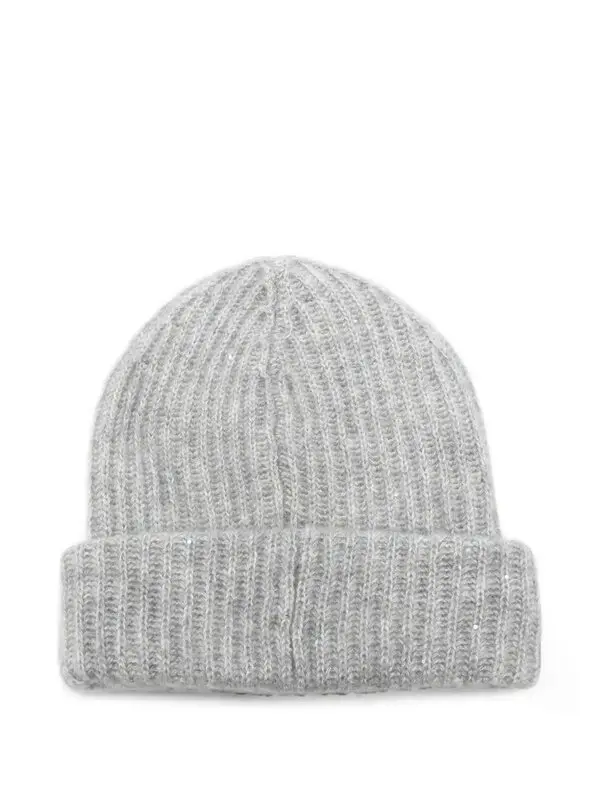 ROBERTO COLLINA Ribbed-knit Sequin-embellished Beanie Hat
