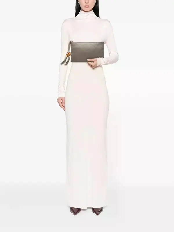Gucci 2000-2015 Calfskin Bamboo Clutch Bag - Grey