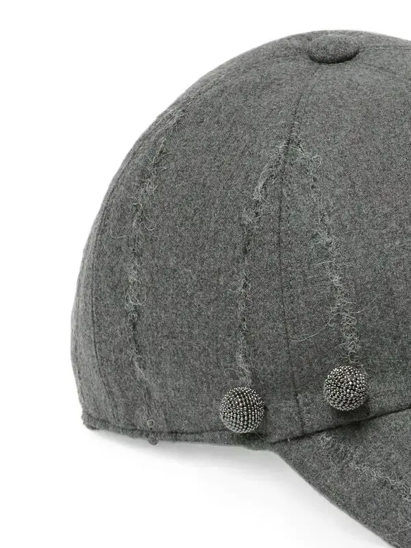 Fabiana Filippi Embellished Frayed-detail Baseball Cap