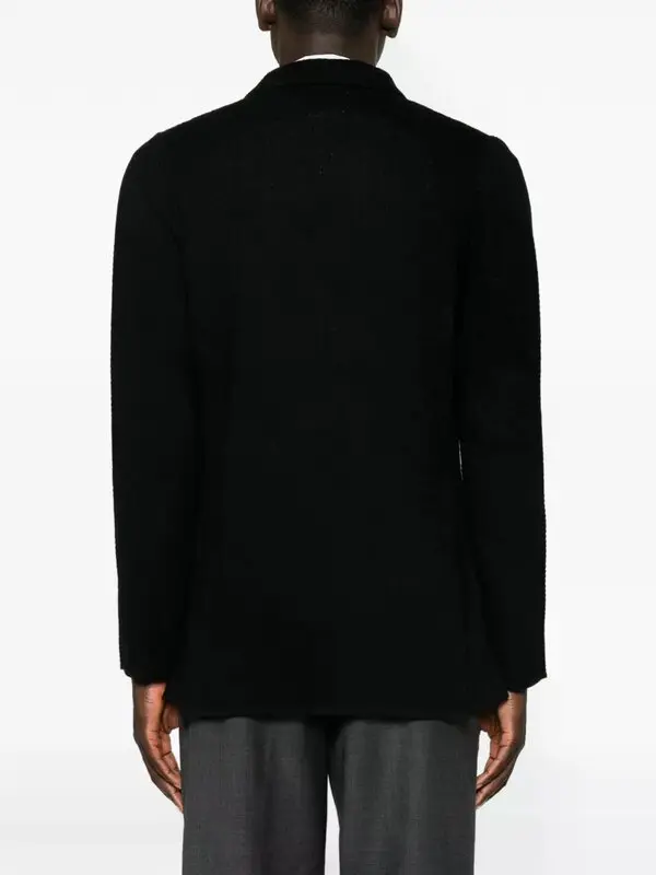 LARDINI Double-breasted Chevron-knit Blazer