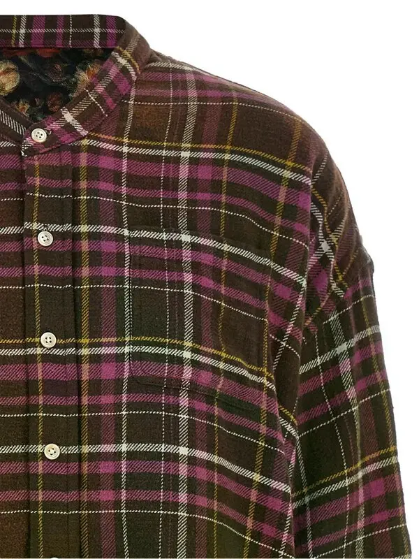 R13 Tartan-print Scarf-detail Shirt