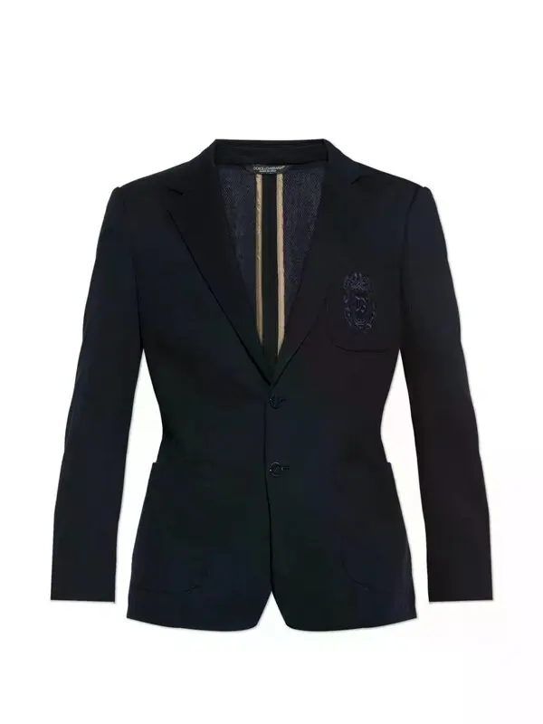 Dolce & Gabbana Embroidered-logo Single-vent Blazer