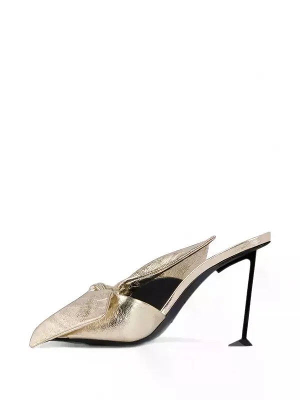 Givenchy Boudoir Heeled Mules In Metallic Leather