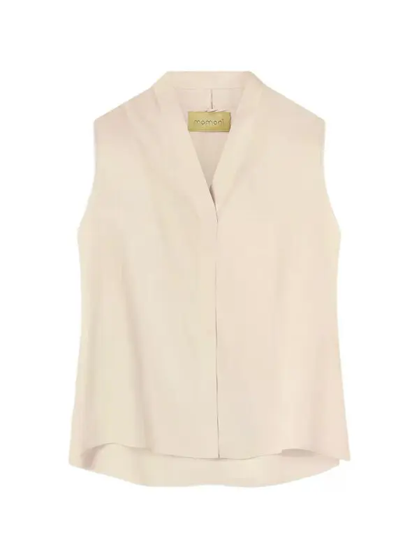Momoni Kiri Pleated V-neck Top