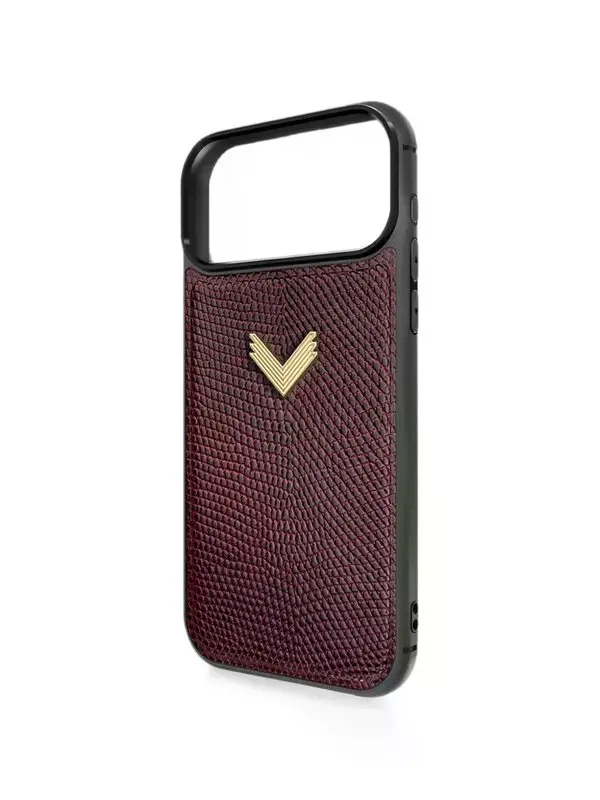 VELANTE Lizard-effect Leather-panel Phone Case