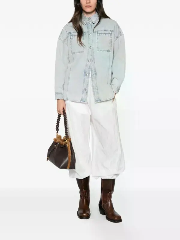 MARANT ETOILE Acid-wash Denim Jacket - Blue
