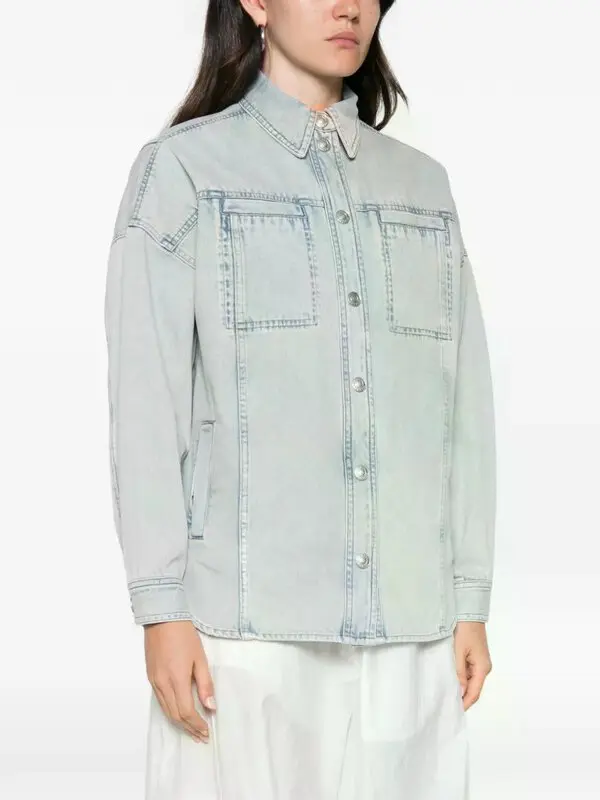 MARANT ETOILE Acid-wash Denim Jacket