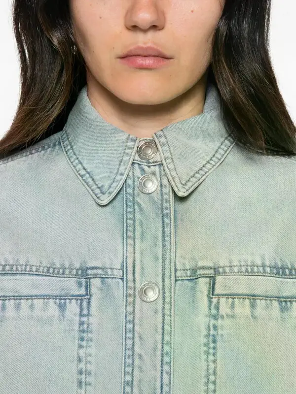 MARANT ETOILE Acid-wash Denim Jacket