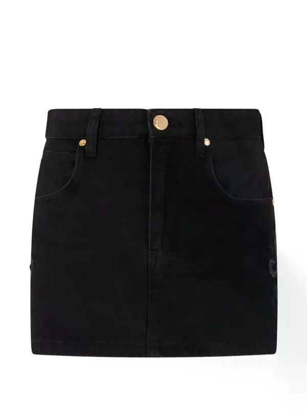 Roberto Cavalli Snake-embroidered Straight Mini Skirt
