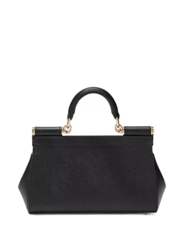 Dolce & Gabbana Mini Sicily Handbag In Dauphine Calfskin - Black