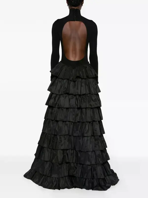 Elisabetta Franchi Ruffled Open-back Maxi Dress