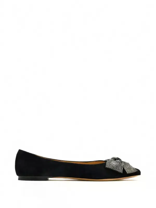 HOUSE OF BALLERINAS Victoire Crystal-embellished Ballet Flats - Black