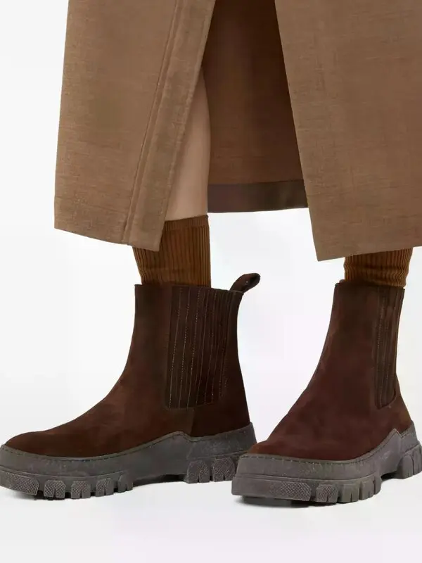 Max Mara Suede Chunky-sole Boots - Brown