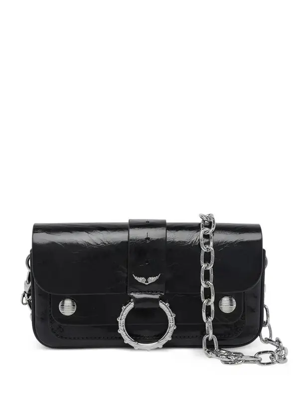Zadig&Voltaire Crinkled-leather Chain-strap Wallet - Black