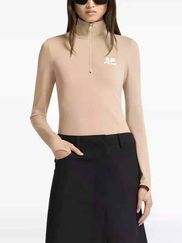 COURREGES Zipped Mock-neck Top