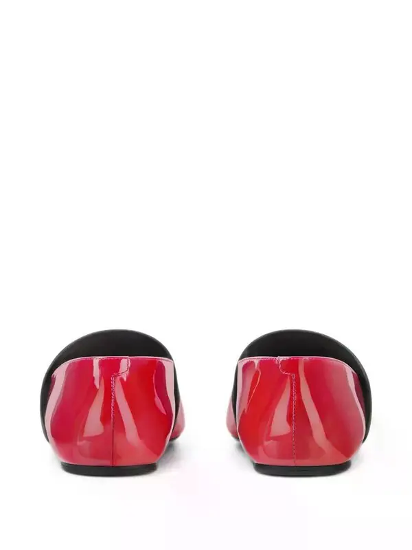 Givenchy Sliced Square Ballerinas In Patent Leather - Red
