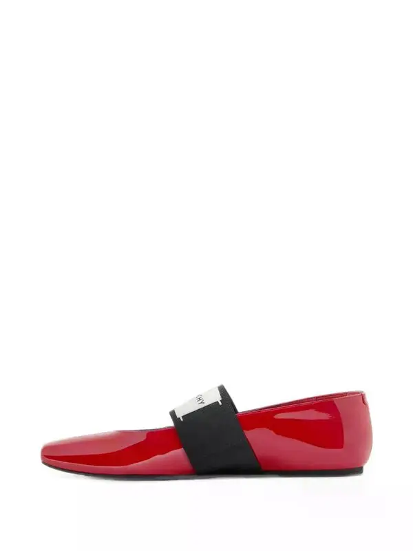 Givenchy Sliced Square Ballerinas In Patent Leather - Red