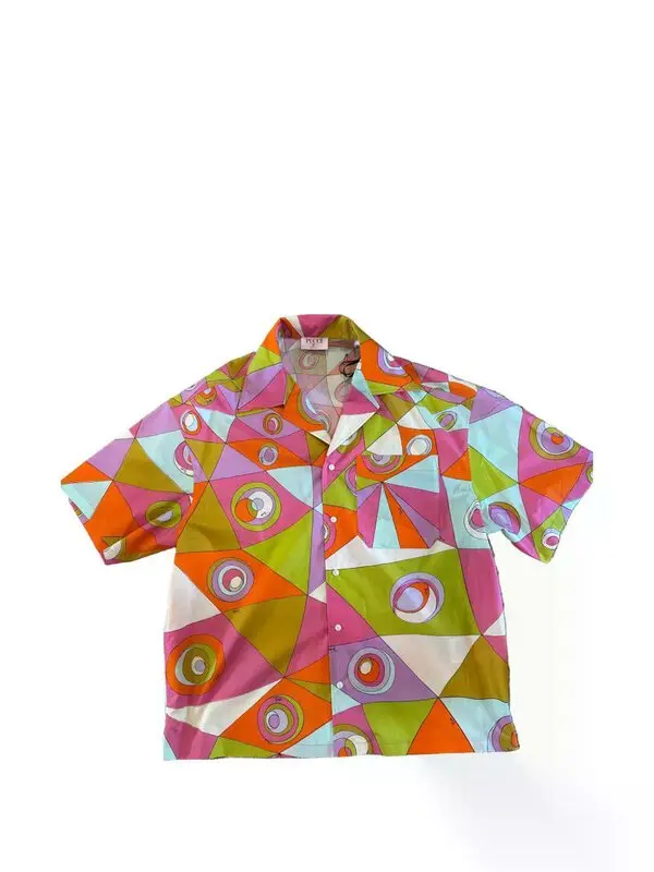 Emilio Pucci Occhi Geometric-print Short-sleeve Shirt - Pink
