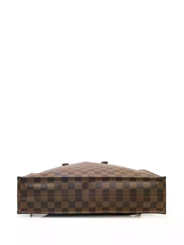 LOUIS VUITTON 2004 Damier Ebene Sac Plat Tote Bag