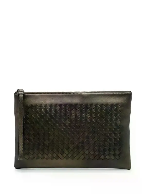 Bottega Veneta 2012-2026 Nappa Intrecciato Wristlet Clutch Bag - Brown