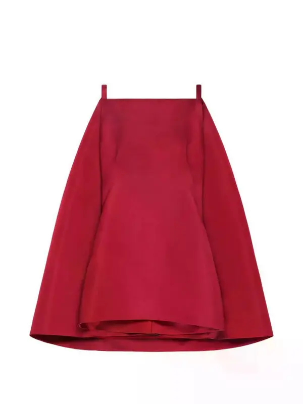 Givenchy Sliced Mini Dress In Satin With Cape - Red
