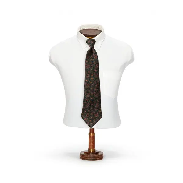 Ralph Lauren Handmade Pine Wool Challis Tie - Navy Multi
