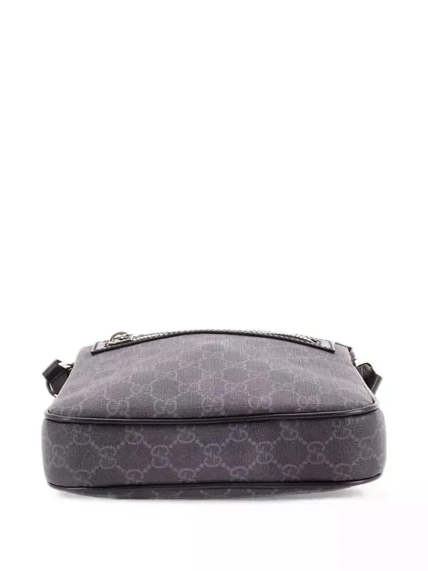 Gucci Web Strap Front Zip Messenger Bag Gg Coated Canvas Small Crossbody Bag