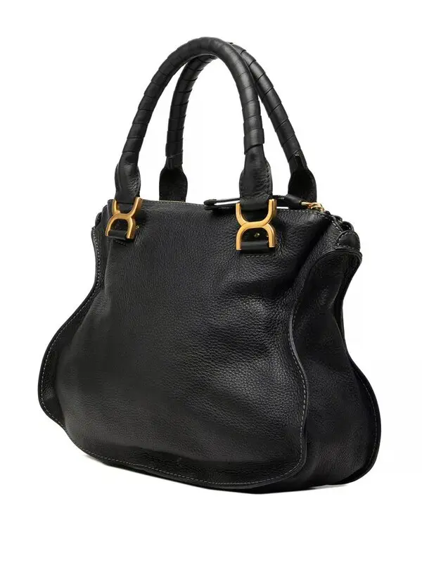 Chloé 2010 Medium Grained Leather Marcie Satchel - Black