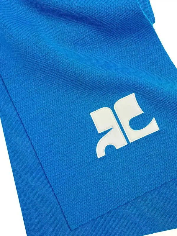 COURREGES Ac Logo-patch Merino-wool Scarf