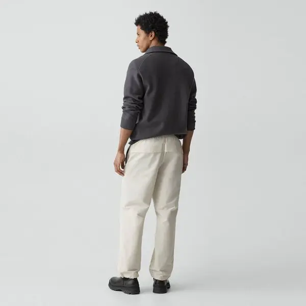 Theory Drawstring Pull-on Pant In Organic Cotton-blend - Alabaster