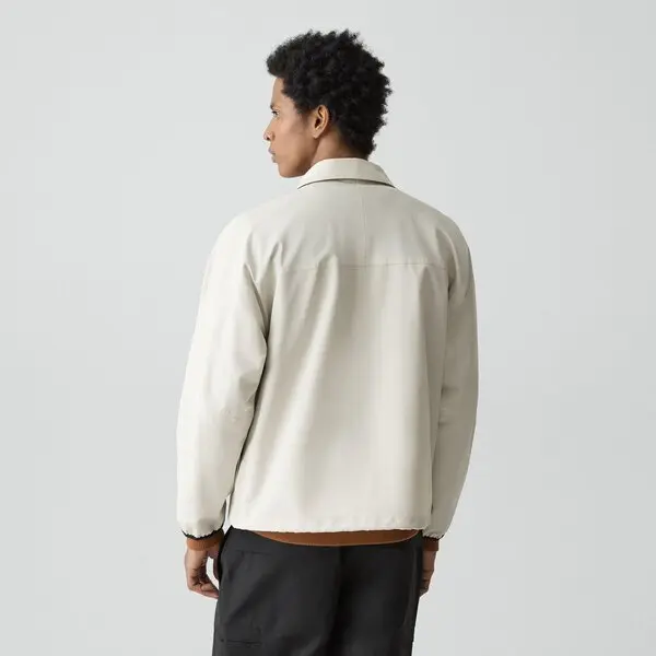 Theory Zip Jacket In Organic Cotton-blend - Alabaster